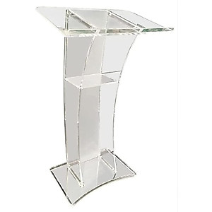 Slanted Podium Lectern Conference Pulpit Acrylic Podium Clear Transparent Church Lectern Pulpit Office Stand up Floor-Standing Podium Lectern (Type 3)