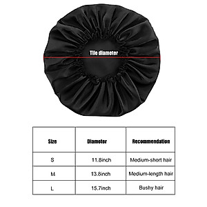 Blulu 3 Pieces Sleep Cap Satin Bonnet Night Sleeping Soft Hair Turbans for Women and Girls (Black red navy)