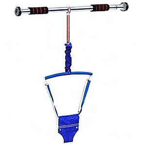 Shiker Baby Door Jumper, Length Adjustable Baby Hanging Swing Jump Bouncer, Portable Foldable Stand Scientific Saddle, Pink