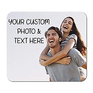 Mouse Pad Custom Personalized Photo Picture & Text Neoprene Office Supplies & Gaming Computer Desk Accessories Square Shape
