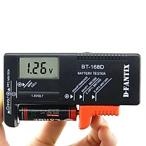 D-FantiX Digital Battery Tester, Universal Battery Checker Household Battery Testers for AAA AA C D 9V 1.5V Small Batteries Button Cell (Model: BT-168D)