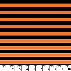 Halloween Stripes Cotton Fabric, Precut 1 Yard Pieces