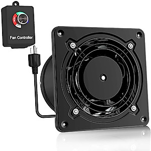BASOOK 6 Inch Kitchen Exhaust Fan - Powerful and Efficient with Stepless Speed Control. Ideal for Through-Wall Ventilation in Bathroom, Garage, and More. Easy DIY Install.