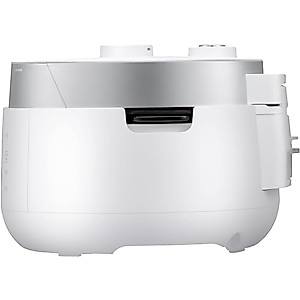 CUCKOO IH Twin Pressure Small Stainless Steel Rice Cooker 10 Cup Uncooked & 20 Cup Cooked with Induction Heating, LED Touch Controls, Reheat Option (White)