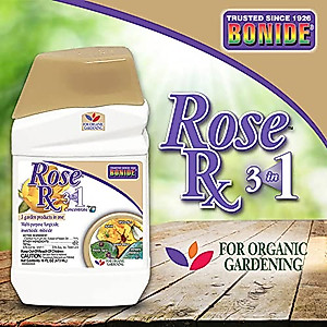 Bonide Rose Rx Multi-Purpose Fungicide, Insecticide and Miticide, 16 oz Concentrated Solution for Organic Gardening