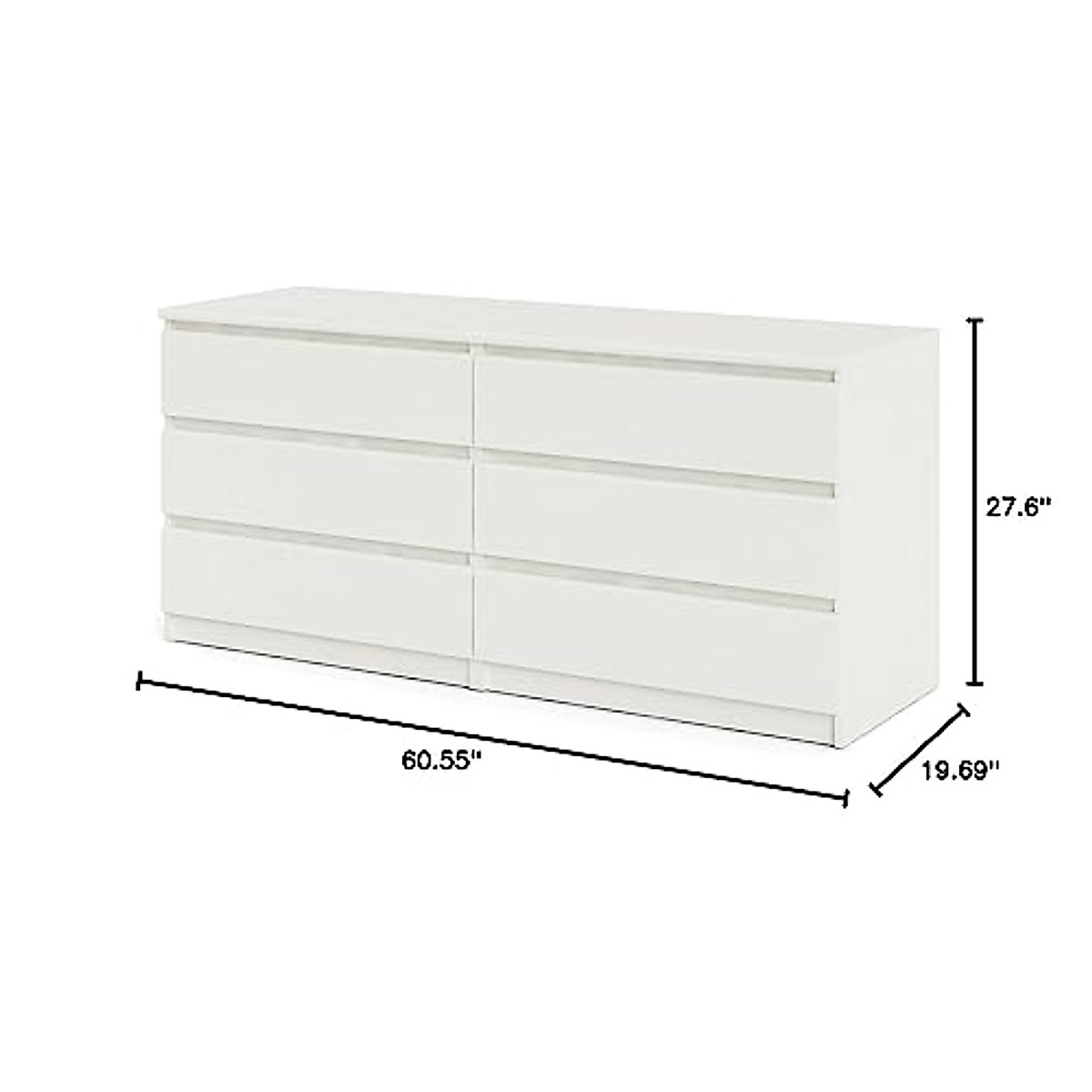 Tvilum 6 Drawer Double Dresser, White