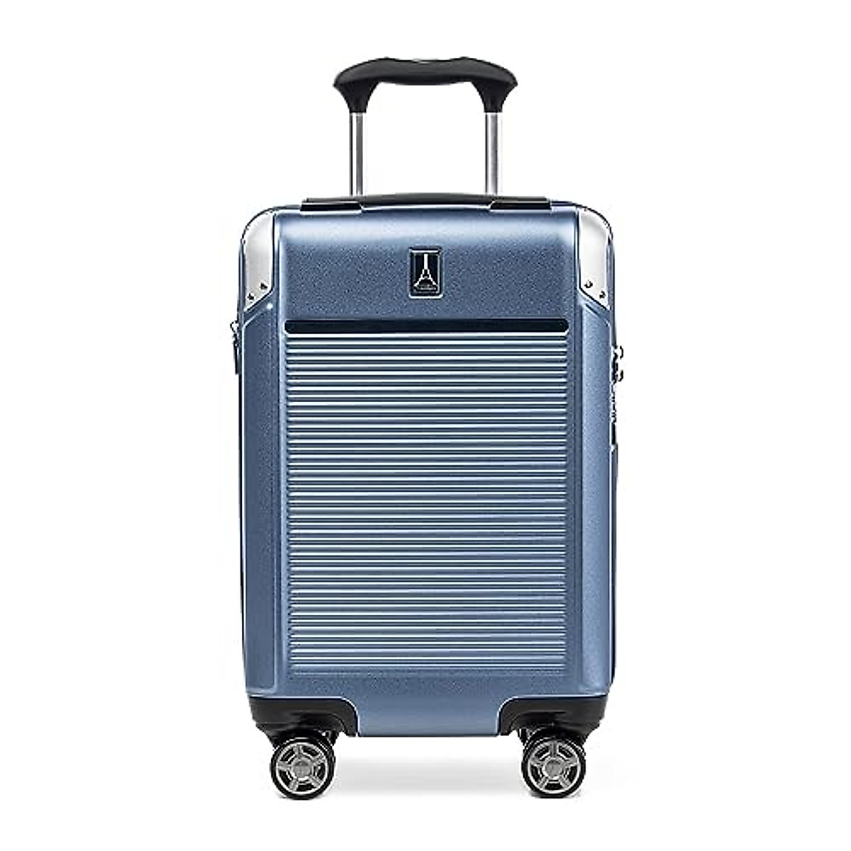 Travelpro Platinum Elite Hardside Expandable Spinner Wheel Luggage TSA Lock Hard Shell Polycarbonate Suitcase, Dark Sky Blue, Compact Carry On 20-Inch