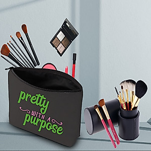 Pink and Green Pretty with a Purpose Pouch Make Up Bag Graduation Gift For Sorority Sister (Pretty with a Purpose)