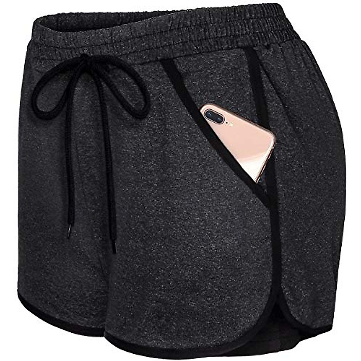 BLEVONH Womens Shorts for Summer Clothes Athletic Womens Running Shorts for Women Workout Gym Yoga Active Wear Black Drawstring S