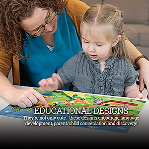 Klean Kids Animals at Play Disposable Placemats for Toddlers and Baby (40 Pack) - Fun Disposable Table Mats for Kids That Keep Children Happy at Restaurants and Protect Dining Table