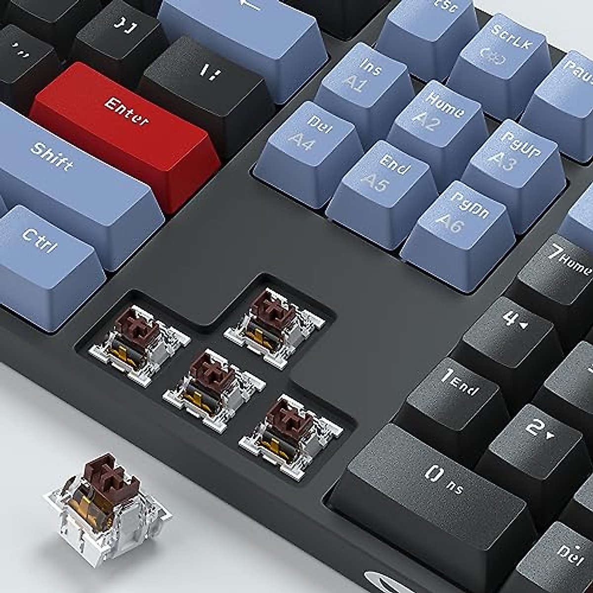 MageGee Mechanical Gaming Keyboard MK-Armor LED Blue Backlit and Wired USB 104 Keys Keyboard with Brown Switches, for Windows PC Laptop Game(Blue&Black)…