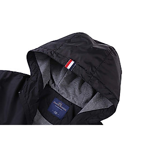 Jingle Bongala Boys Girls Lightweight Breathable Raincoat Waterproof Hooded Rain Jacket Windbreaker Easy to Fold-Black-150