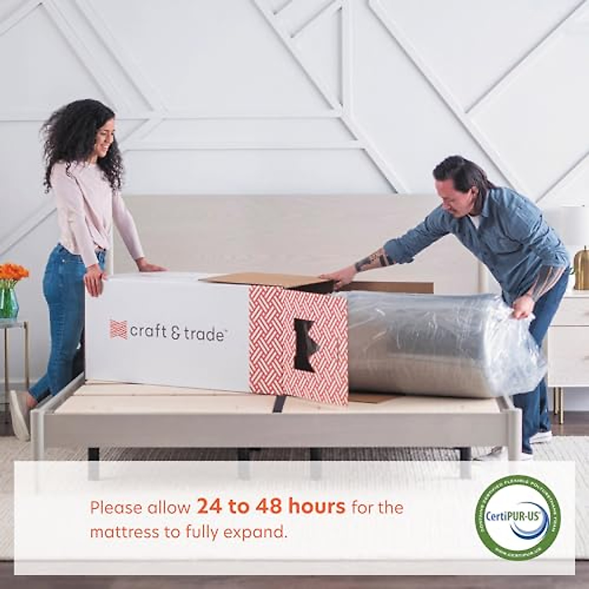 Craft & Trade Artistry 10 inch CopperGel Cooling Memory Foam Mattress / CertiPUR-US Certified / Bed-in-a-Box, California King, 100 Night Trial