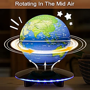 Magnetic Levitation Globe,-6 inch  Levitating Globe Lamp World Map Floating & Spinning in the Air for Educational Piece for Kids,Office Decor ,Cool GadgetS Birthday Halloween Christmas Gifts