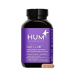 HUM Fan Club - Menopause Relief Supplement & Mood Probiotic with Siberian Rhubarb - May Provide Hot Flash Relief & Menopause Support for Women (30 Vegan Capsules, 30 Days)