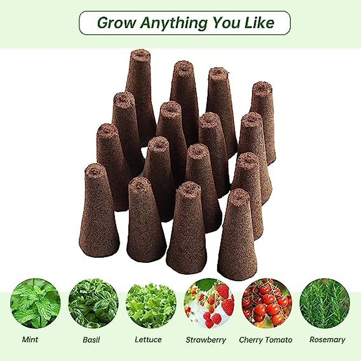 INOVASHON Grow Sponges for Hydroponics, Hydroponics Growing System Plant Sponge, Hydroponics Supplies Starter Kit, Herb Indoor Gardening System, Replacement Plant Germination Kits (50 Packs)