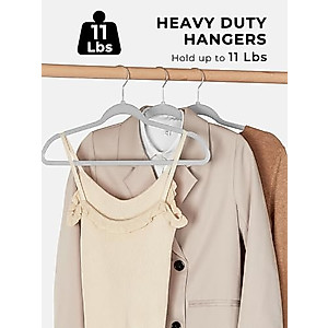 SMARTOR Clothes Hangers 50 Pack, Non-Velvet Plastic Hangers for Clothes | Heavy Duty Coat Hanger | Space Saving Closet Hangers with Chrome Swivel Hook | Non-Flocked Hangers Slim Hangers - Light Grey
