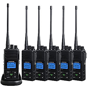 Two Way Radios, SAMCOM Long Range Walkie Talkies for Adults Rechargeable, 5 Watt High Power Portable 2-Way Radios with Group Talk Function for Business,School,Warehouse,Restaurant (Black 6 Pcs)