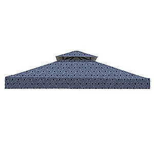 Garden Winds Replacement Canopy for The Garden Treasures 8x8 S-582D Gazebo - Standard 350 - Midnight Trellis