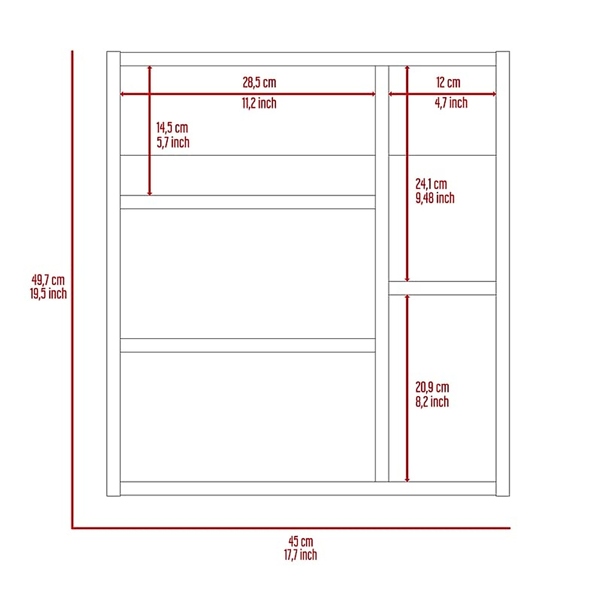 TuHome White Modern Engineered Wood Labelle 19" Mirror Medicine Cabinet
