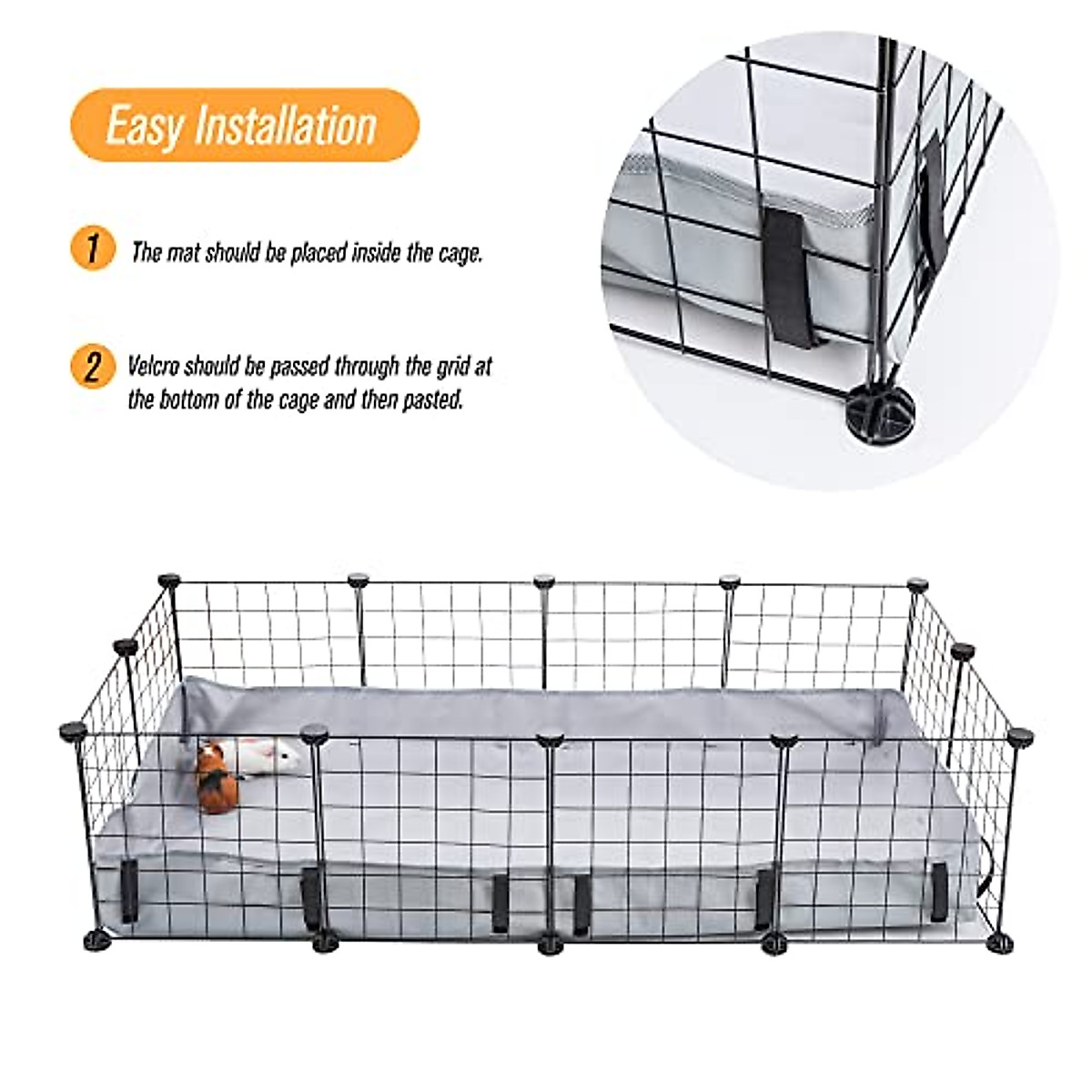 Guinea Pig Cage Tarp Bottom, DZWLKJ Guinea Pig Cage Liner, Guinea Pig Bedding Waterproof and Washable Base Also for Rabbits, Bunny, Chinchillas, Hedgehog, Ferrets and Other Small Animals.