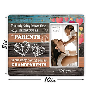 KU-DaYi Pregnancy Announcement Reveal Gift for New Grandparents, Grandparents Gifts, Grandparents Picture Frames, First time Grandparents Gifts, 4x6 In Photo - F021