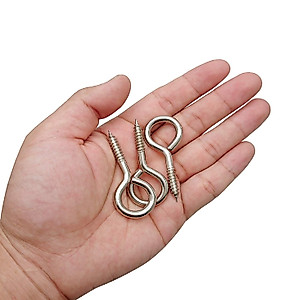 Axe Sickle 2 Inch Screw Eyes Metal Eye Hooks Small Eyelet Screws, 30 Pcs