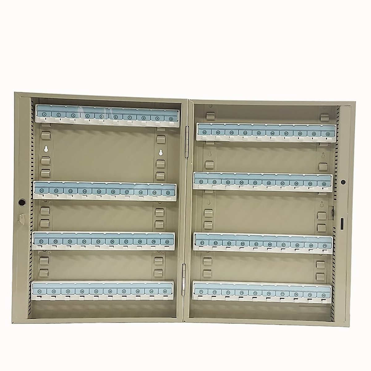 TECHTONGDA Wall Mount Key Cabinet Key Storage Lock Box Steel Adjustable Key Organizer (60 Position)