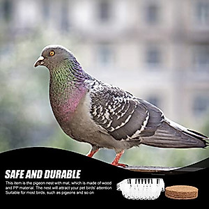 Happyyami 5 Sets Pigeon nest with Brown Cushion Pigeon Bird Pigeon Nesting Bowls Plastic Bird Multipurpose Tool pet Bird Accessories Multi-Function Breeding Nest pp White Incubator Birdcage