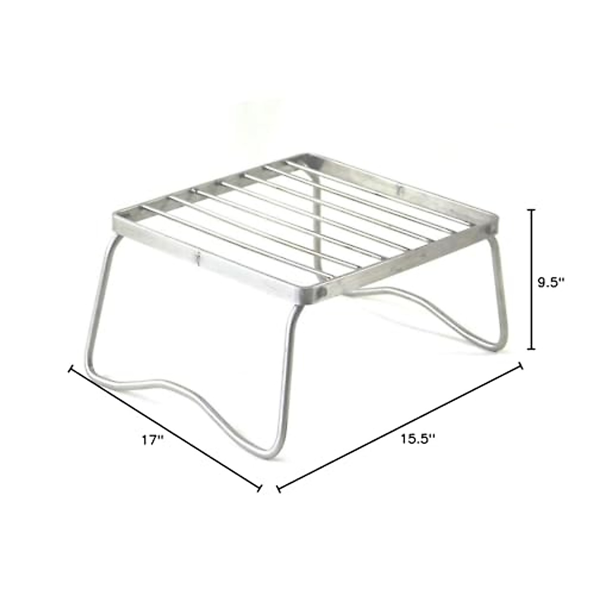 FBWSM Portable Camping Grill Mini Stainless Steel BBQ Grill Folding Compact Barbeque Grill for Picnics, Backpacking, Backyards, -17 * 15.5 * 9.5cm