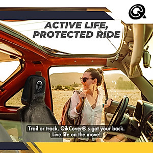 QIKCOVER Premium Waterproof Car Seat Cover - Sweatproof, Universal Fit, Non-Slip, Durable Protector for Dirt, Spills, Pet Claws - Auto, SUV, Truck Compatible (Black)