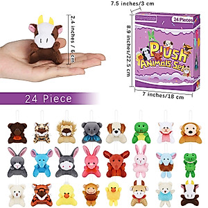 Fovths 24 Pieces Mini Plush Animals Toys Set Cute Small Stuffed Animal Keychain Set for Easter Hunts, Basket Stuffers, Easter Party Favor, Goodie Bag Fillers, 2.4 Inches
