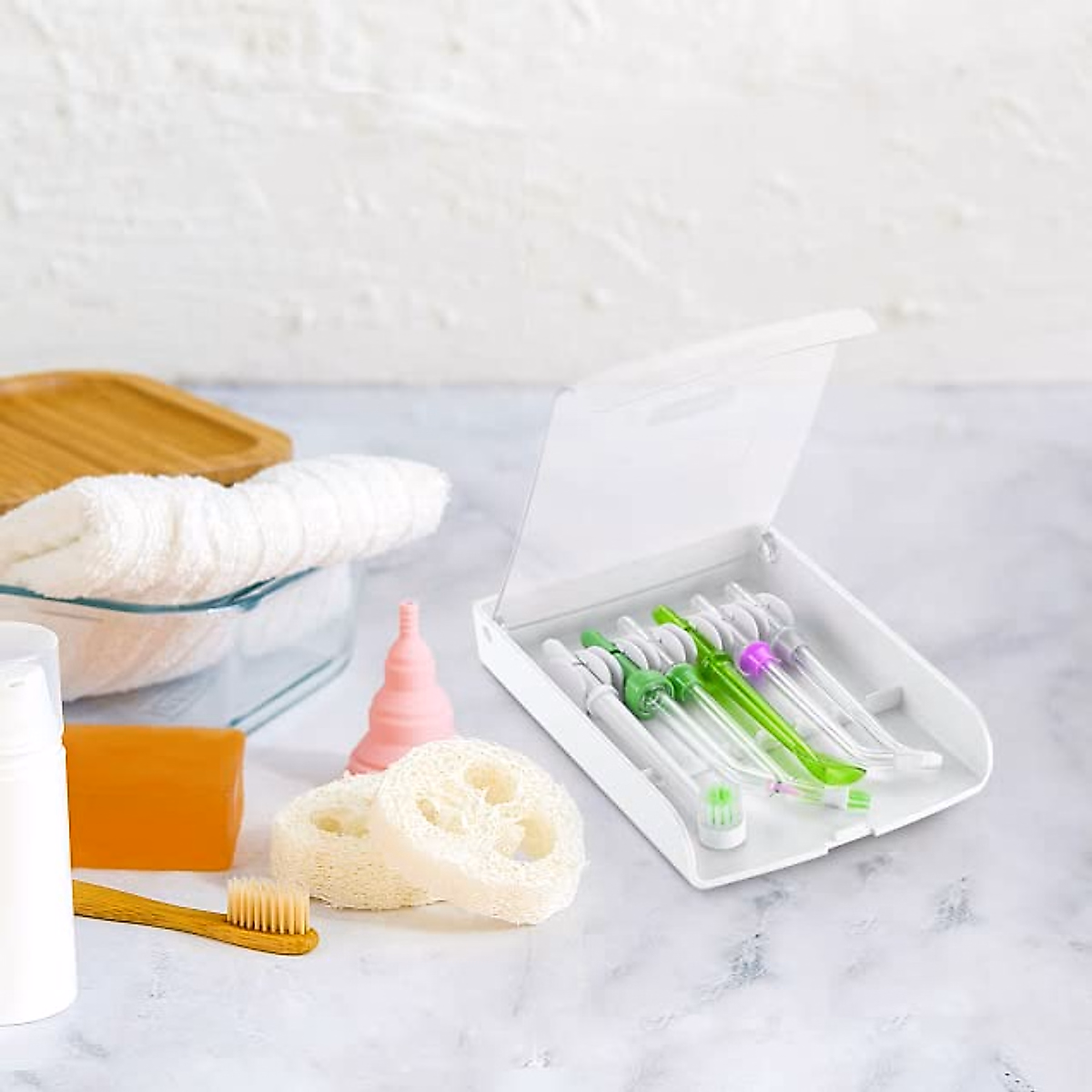 Travel Storage Case for Waterpik Replacement Tips, Travel Case for Waterpik Water Flosser Replacement Parts, NO Tips Included