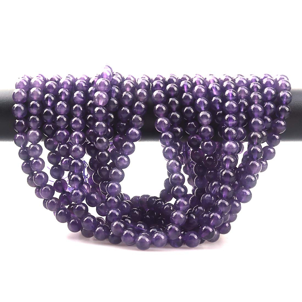 ICAI Beads 4mm Natural Amethyst Stone Round Loose Stone Beads for Jewelry Making DIY Crafts Design 1 Strand 15" APPR.98-100pcs