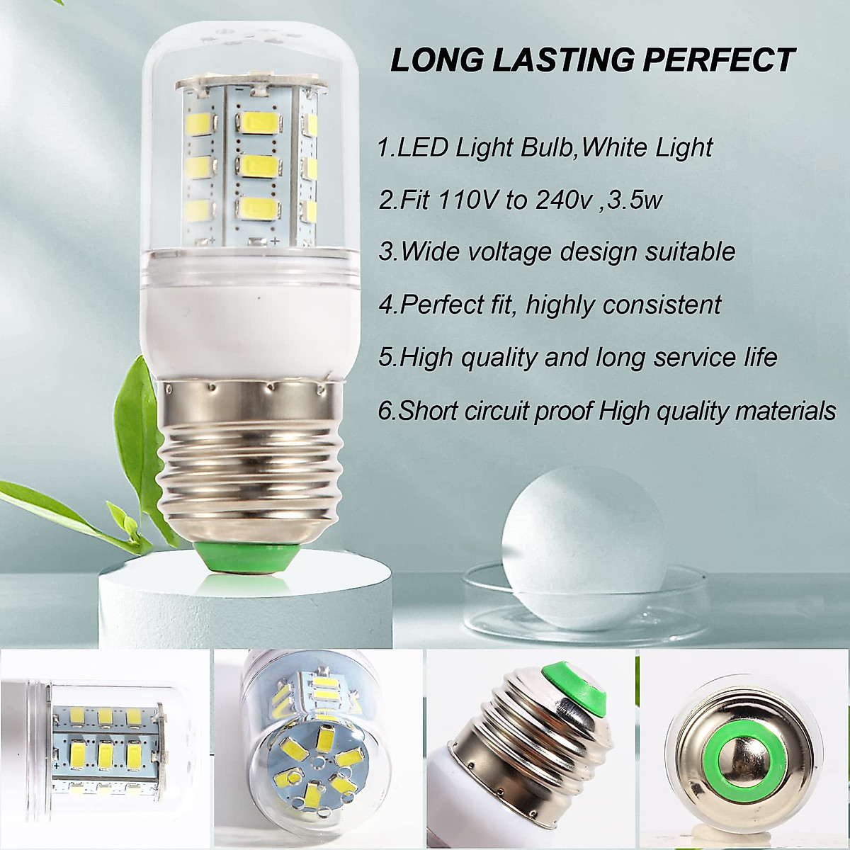 Kscjdg KEI D34l Frigidaire Refrigerator Light Bulb - for 5304511738 Light Bulb Frigidaire Refrigerator Parts PS12364857 AP6278388 -(110V-240V 3.5W)-1Pack