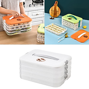 Jonvin 4-Layer Food Storage Containers,Food Storage Containers with Lids Dumpling Storage Box,Good Sealing,Stackable Dumpling Food Containers