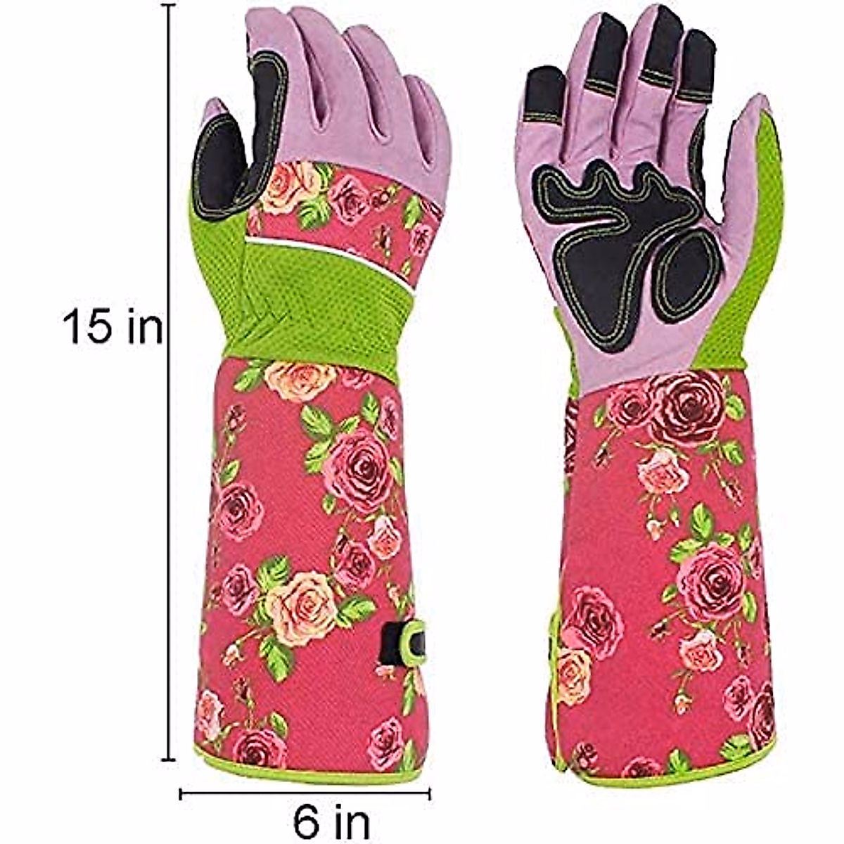Qchengsan Long Gardening Gloves for Women, Heavy Duty Rose Pruning Thorn Proof Garden Work Gloves Gauntlet, 37CM Long Sleeves Protect Your Arms Until The Elbow, Gardening Gifts For Women Gardeners