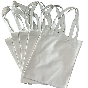 Plain Canvas Tote Bags,Mini Canvas Tote Bag,Small Cloth Tote Bags with Handles,Great for Gift,Promotion and Decor, 2pack White