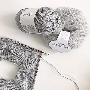 Yarn Ave 100% Merino Wool Soft Fingering Weight Warm Thin Yarn for Knitting Crocheting Audult Children Babies Sweaters Pullovers Cardigans Vests 50g/1.76oz (#6707)