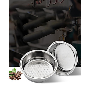 Stainless Steel Coffee Filter,51mm Pressurized Porous Filter, Single Cup Basket Espresso Filter Basket,Stainless Steel Pressurized Mesh Coffee Filters,Coffee Machine Replacement Accessories