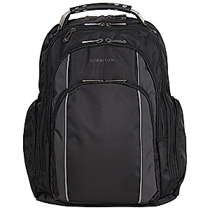 HERITAGE TRAVELWARE Travelier Dual Compartment Checkpoint-Friendly 17" Laptop Business Backpack, Black, One Size