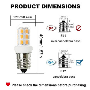 XRZT LED Night Light Bulbs - C7 E12 Led Bulb 15W Salt Lamp Bulbs, Warm White 2 Watt Equivalent 20 Watt Halogen Bulb, E12 Candelabra Light Bulb 2-Pack