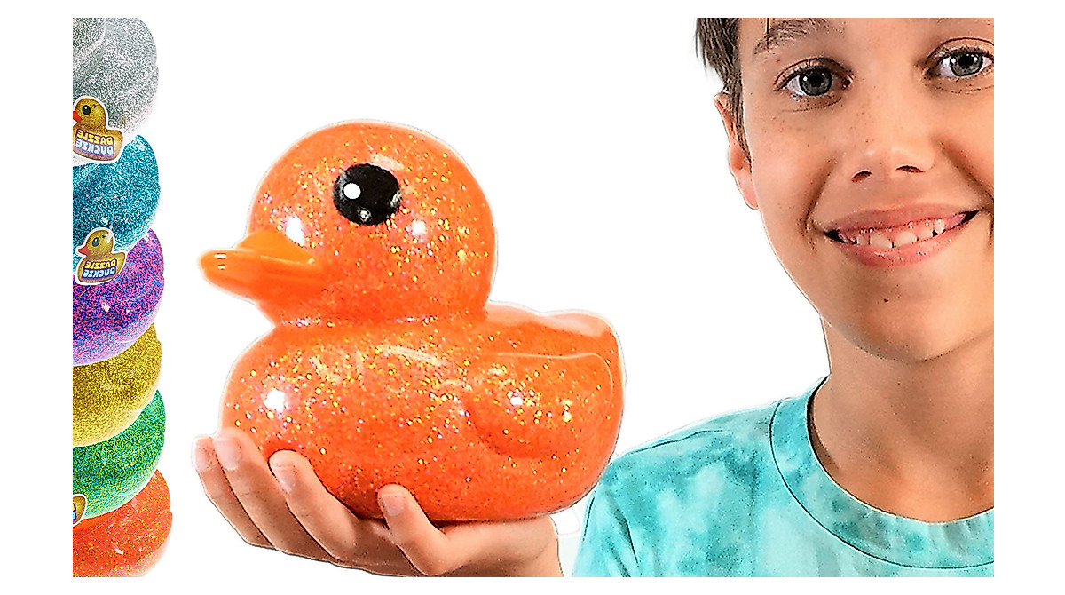 JA-RU Giant Glitter Rubber Ducks – Fun Kids Bath Toys