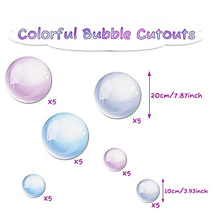 30 Pieces Bubble Cutouts Sea Ocean Themed Cutouts for Mermaid Theme Home Room Accessory Birthday Prom Wedding Baby Shower Party Supply School Bulletin Board Decoration