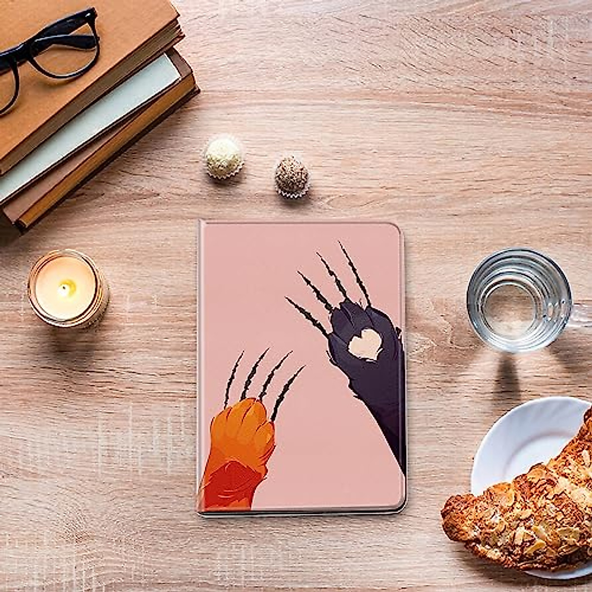 Case for Amazon Fire 7 Tablet (Only fit 12th Generation, 2022 Release) Slim PU Leather Multi-Angle Smart Folio Stand Cover with Auto Wake Sleep, Cat Paw