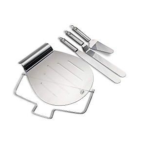 NEWLINE NY Stainless Steel Cake Customizing Decorating Serving 5pc set, Cake Server Lifter Slicer Straight & Offset Icing Frosting Spatulas