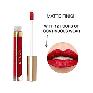 stila Stay All Day Liquid Lipstick, Matte | Long-Lasting Color Wear, No Transfer or Bleed | Hydrating & Lightweight with vitamin E & Avocado Oil for Soft Lips | Fiery, .10 Fl. Oz.
