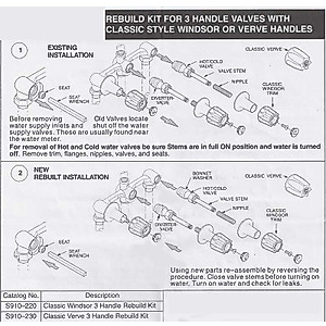 Bathtub and Shower Trim Kit for Price Pfister Compatible – Remodel/Rebuild Set with Clear Acrylic Handles, Stems, Seats & Flanges – Fits Verve & Windsor Faucets – Hot & Cold Replacement Parts