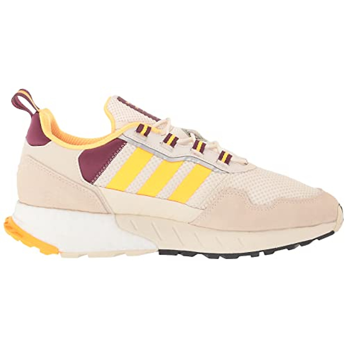 adidas Originals Women's ZX 1K Boost, Wonder White/Solar Gold/Victory Crimson, 9