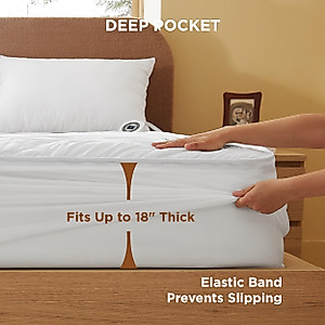 Bedsure Removable Heated Mattress Pad Queen - Waterproof Bed Warmer with Memory & Preheat Function, 12-Hour Timer & 10 Heat Settings with Dual Controller, Auto-Off, Electric Mattress Pad Queen 60"x80"